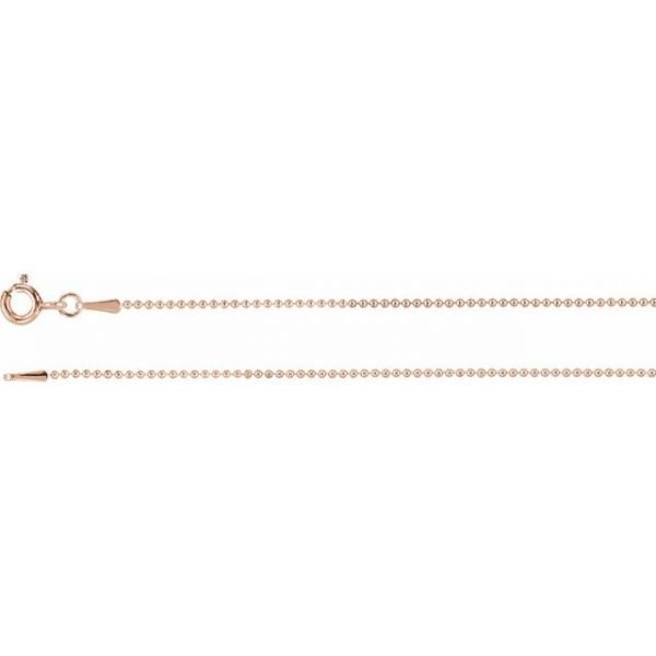 14 Karat Gold 1mm Bead Chain - David Tishbi Jewelry